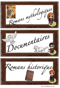 Etiquettes bibliothèques Harry Potter - Le cartable de Séverine