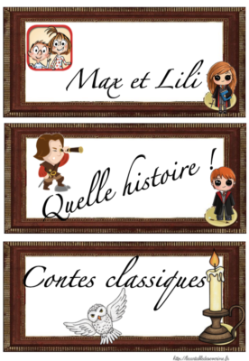 Etiquettes bibliothèques Harry Potter - Le cartable de Séverine