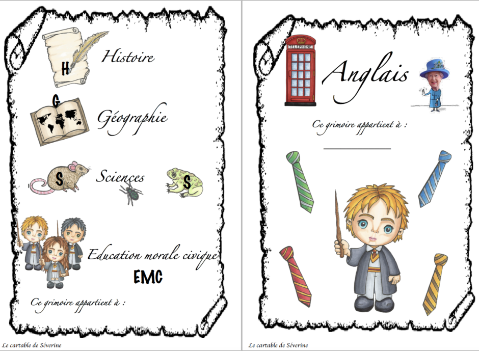 Rentrée 2021/2022 Thème les petits sorciers - Le cartable de Séverine