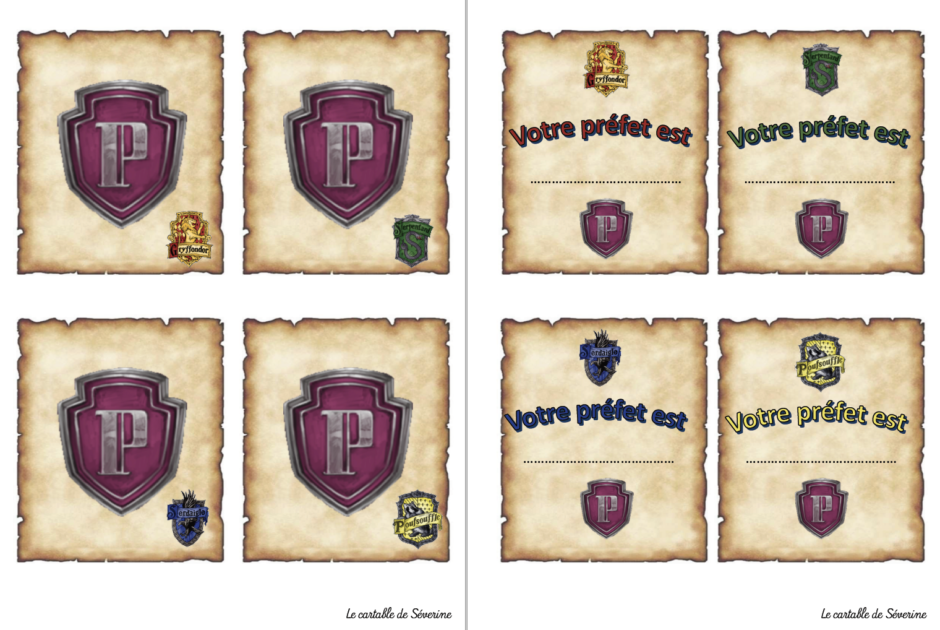 Affiches classe Harry Potter 2021/2022 - Le cartable de Séverine