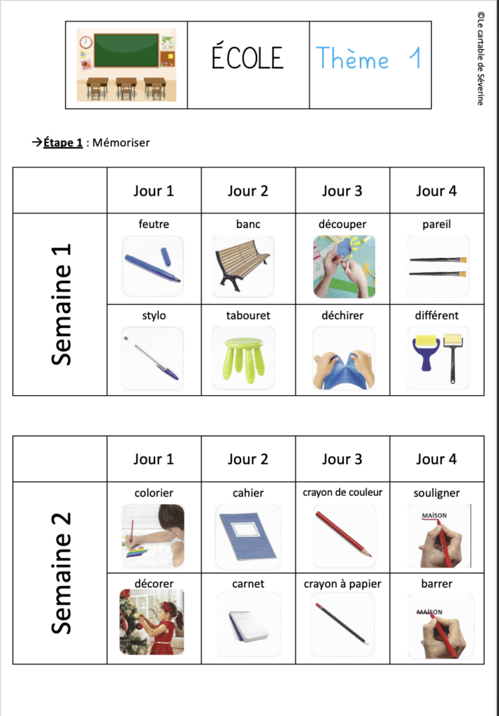 cahier vocabulaire apprenti langue MS GS