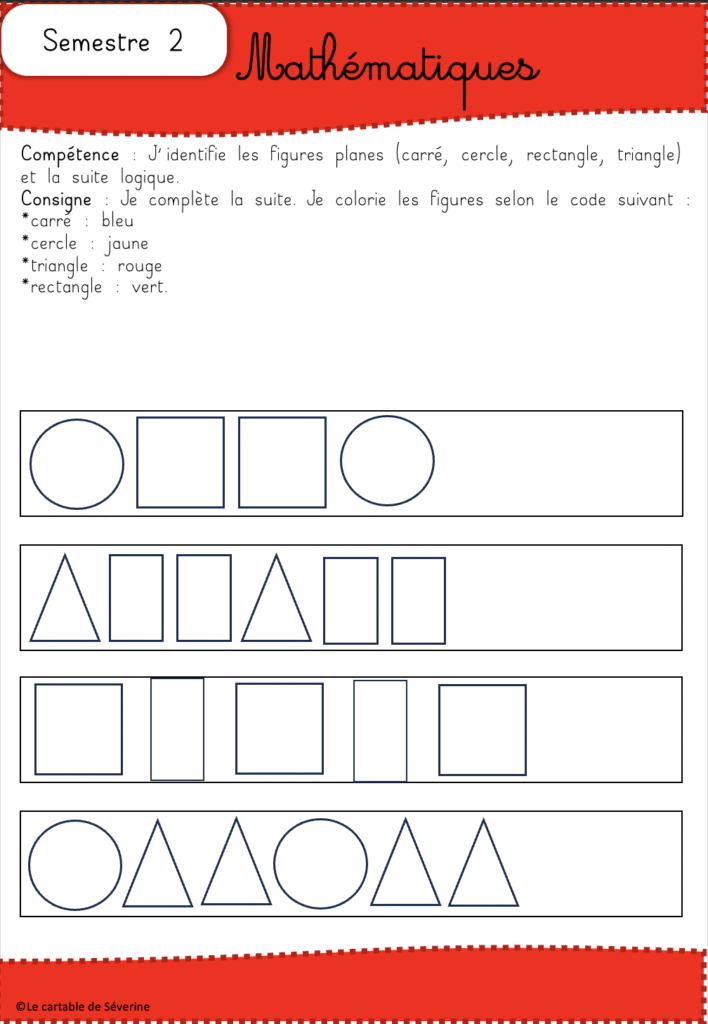 Evaluations semestre 2 grande section